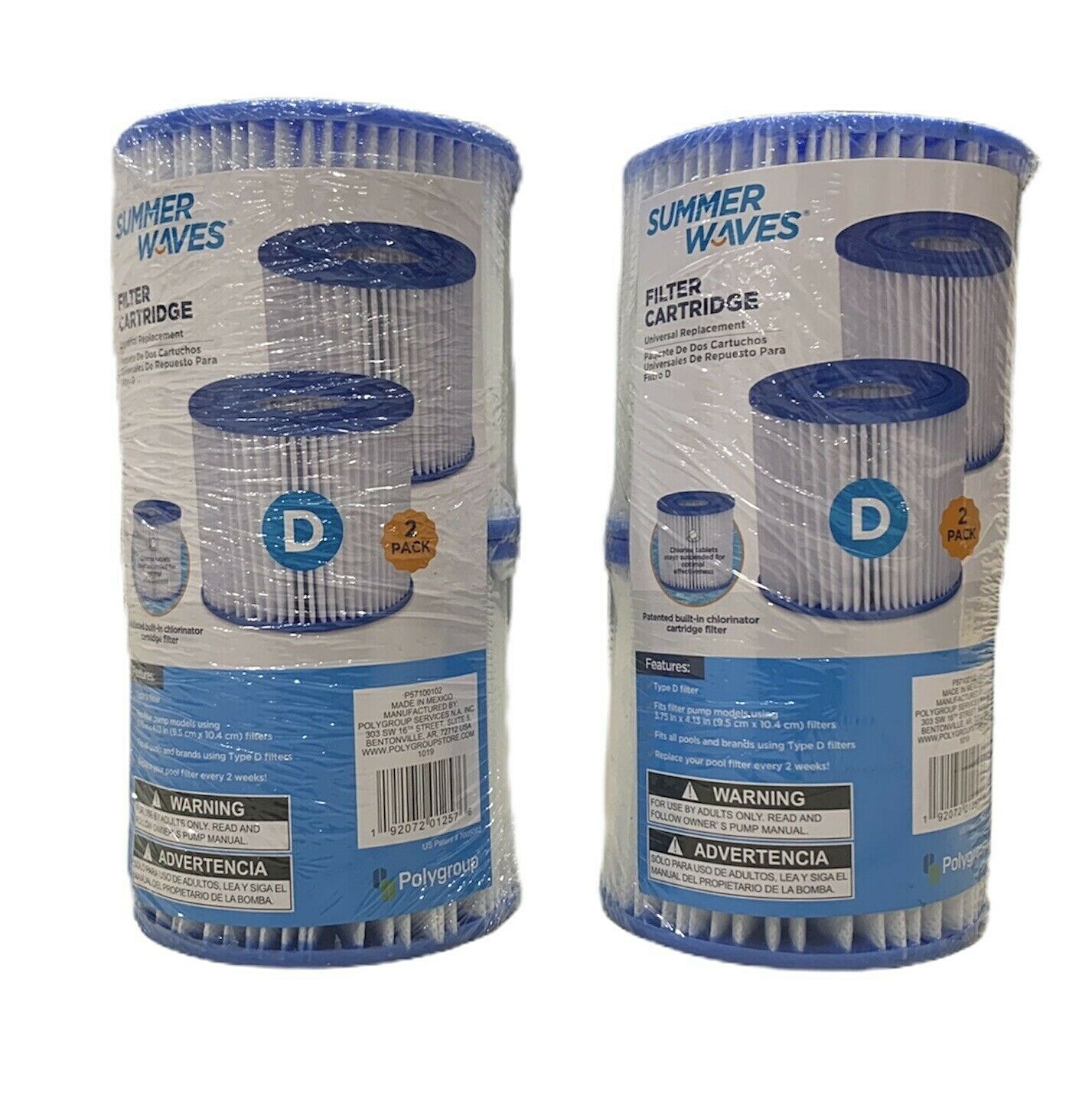2 Packs Summer Waves Type D Swimming Pool Filter Cartridge P57100102 (4 ...