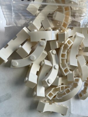 LEGO-NEW- #48092-WHITE-BRICK ROUND CORNER-4 X 4 MACARONI-10 PIECES | eBay