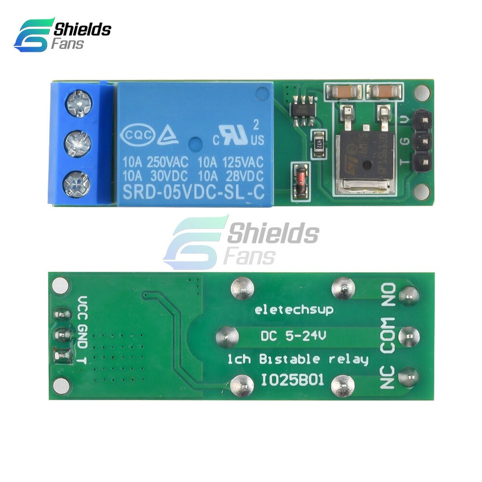 DC 6-24V Single Channel Self-locking Relay Module Pulse Trigger Module ...