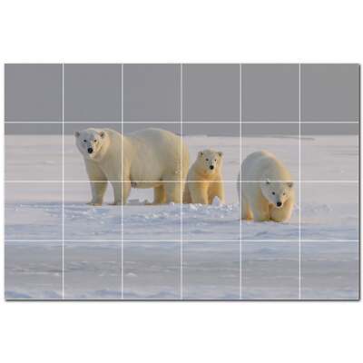 Bear Ceramic Tile Wall Mural PT500112. 25.5" W x 17" H (24) 4.25 tiles ...