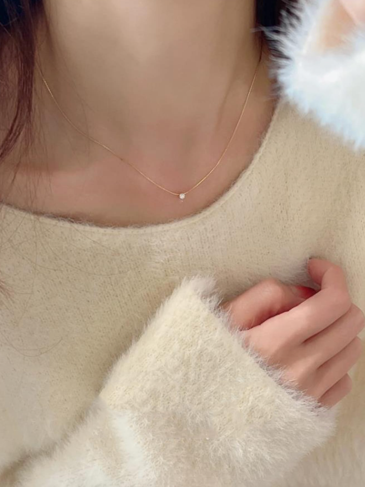 Fancy Gold Steel Necklace, Transparent Zirconium Pendant Set With 4 ...