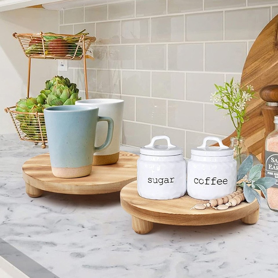 Desktop Flower Stand Tea Table Flowerpot Holder Wood Display Riser ...