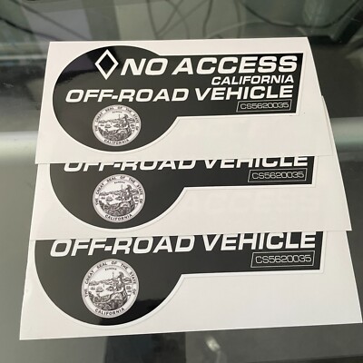 3 PACK No Access Clean Air Vehicle Off Road California 6" Vinyl Decal ...