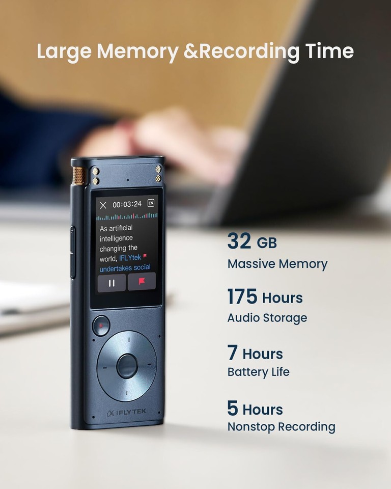 Digital Voice Recorder Device with Playback,Transcription to Text 2 ...