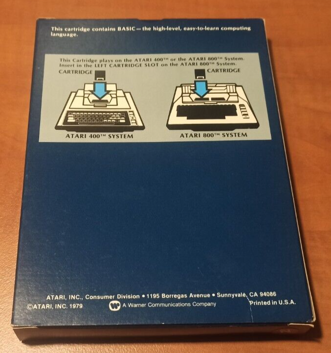 Atari 400/800 BASIC Cartridge NEW Video Game Arcade Vintage 1979 home ...