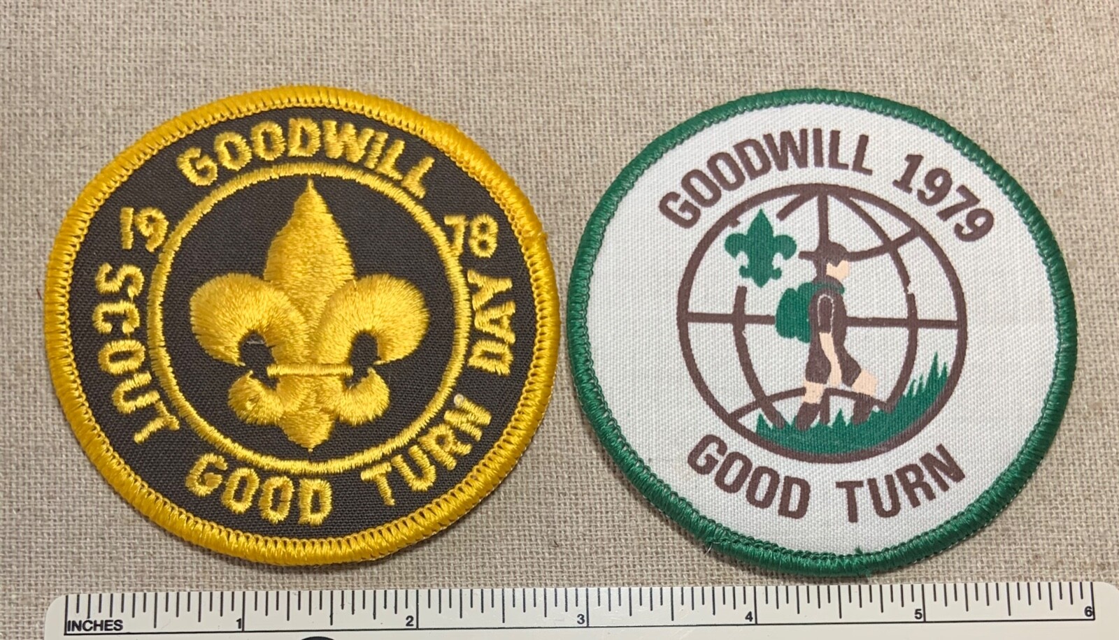 Vintage 1978-79 GOODWILL GOOD TURN Boy Scout Badge PATCHES BSA Camp ...