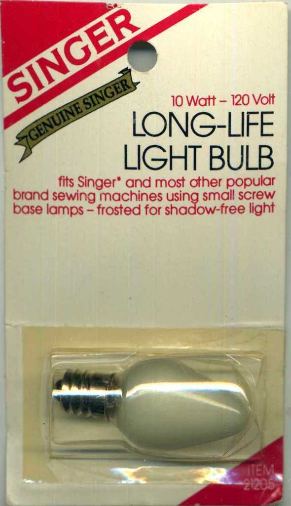 Genuine Singer Long-life Frosted Light Bulb 10 Watt 120 Volt by Singer ...