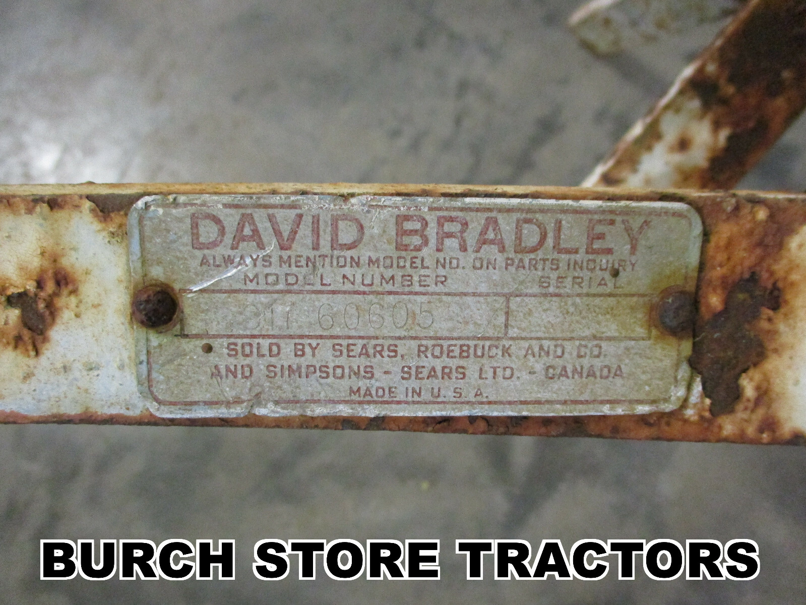 TOOLBAR / ROW BUSTER for DAVID BRADLEY 3 Point Hitch Lawn Tractor or ...