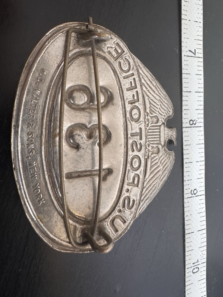 Vintage USPS Post Office U.S. Mail Antique Obsolete Badge No. 136 ...