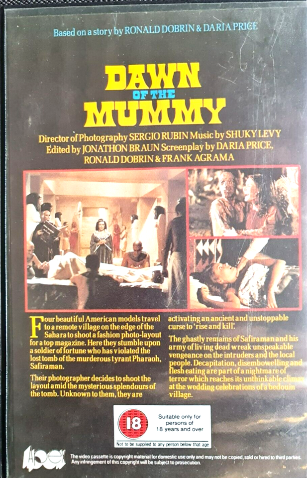 DAWN OF THE MUMMY- Very Rare and Collectable Original VHS, Frank Agrama ...