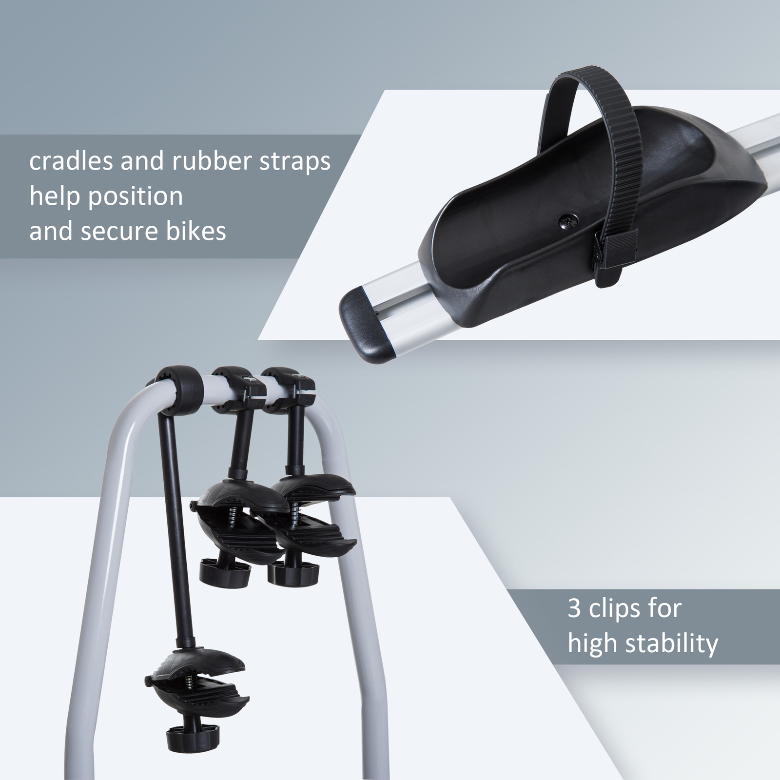 HOMCOM Bicycle Carrier Rear-mounted Bike Rack Rear Tow Bar Carrier ...