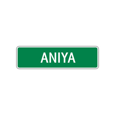 Aniya Girls Name Letter Printed Label Wall Art Decor Novelty Aluminum ...