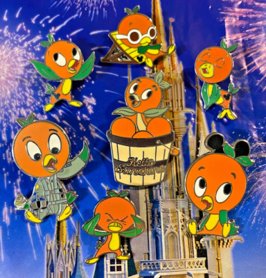 🍊 Orange Bird Pin Set of 7 Pins: Disney Orange Bird Adventureland Walt ...