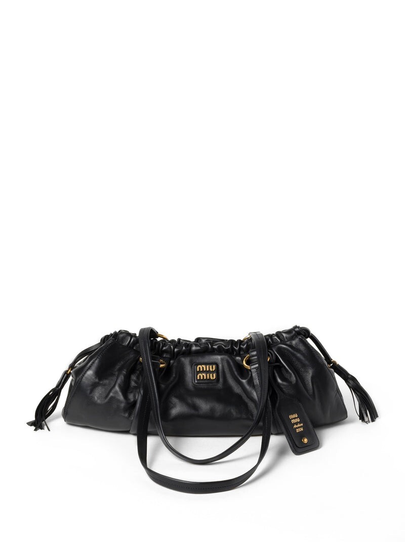 MIU MIU Joie Medium $3700 Black Nappa Leather Shoulder Bag MIU MIU Joie Medium $3700 Black Nappa Leather Shoulder Bag