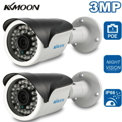 LOT KKmoon 3MP POE IP Camera Waterproof Security Camera Infrared Night ...