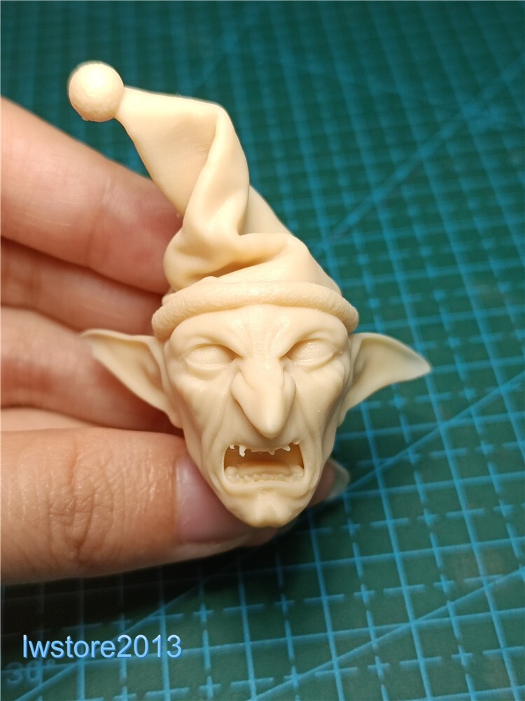 1:6 Christmas Hat Monster Head Sculpt Carved For 12" Male Action Figure ...