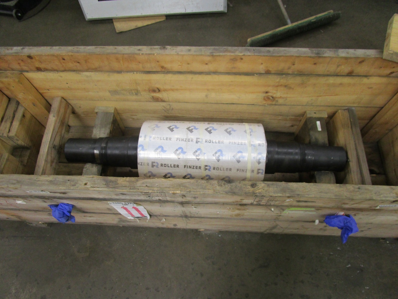 "LOT OF 2" FINZER ROLLER STEEL rubber coated 18"X9.5" CALENDAR ROLL ...