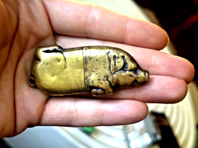 Antique Austrian Brass Pig Petrol Lighter – Richard Kohn R.K. c.1910 ...