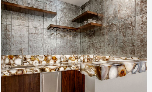 Natural Agate Dining Slab, Countertop For Kitchen, Handmade Furniture ...