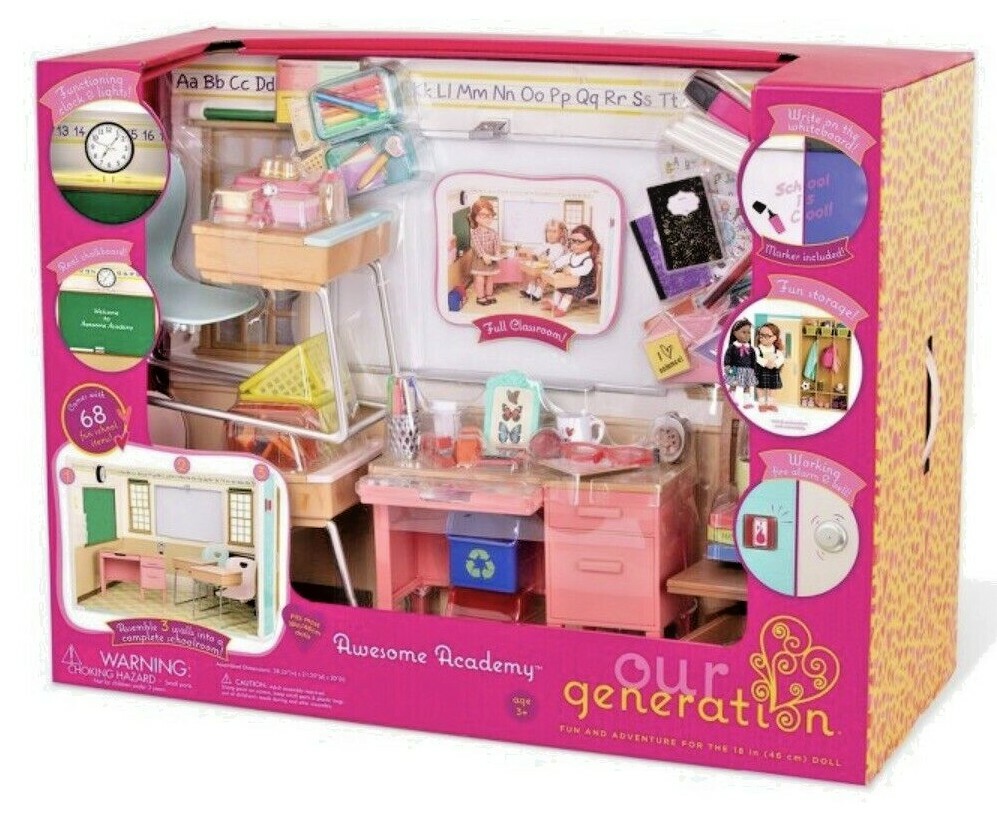 🇺🇸 Our Generation Awesome Academy School Play Set Fits 18” Dolls ~ NEW ...