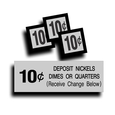 Vending Machine 10 Cent Decal Sticker fits Vendo Soda Pop Soft Drink ...