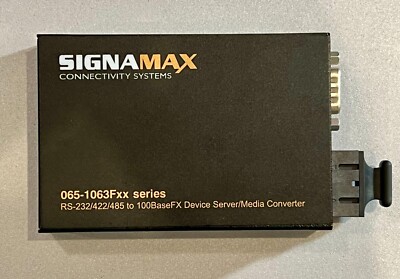 SignaMax 065-1063Fxx Series RS-232/485 to 100BaseFX Device Server/Media ...