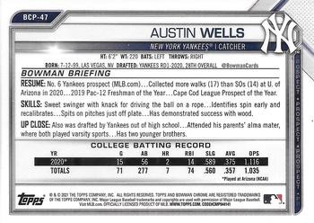 Austin Wells 2021 Bowman Chrome Prospects #BCP-47 | eBay