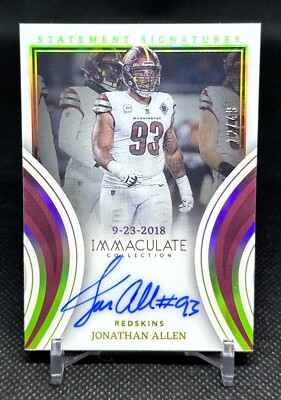 2023 Immaculate Jonathan Allen Statement Signatures /49 #SS-JAL SP ...
