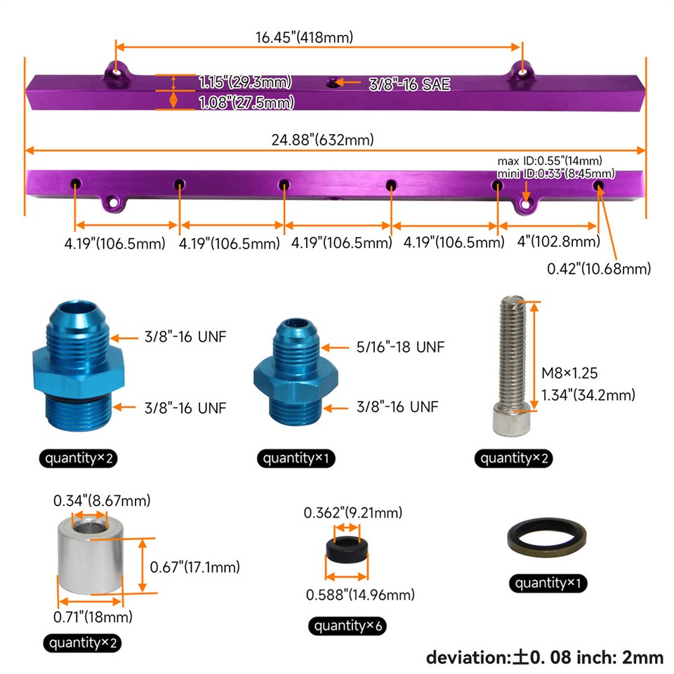 High Flow Fuel Injector Rail Kit For Nissan Patrol 4.8L Y61 GU TB48 ...