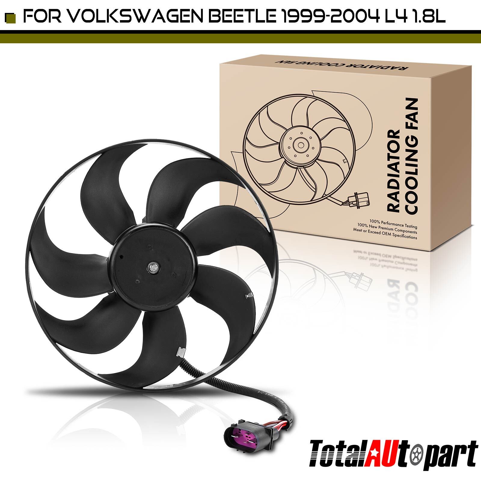 1x Engine Cooling Fan w/o Shroud Assembly for Volkswagen Beetle 1999 ...