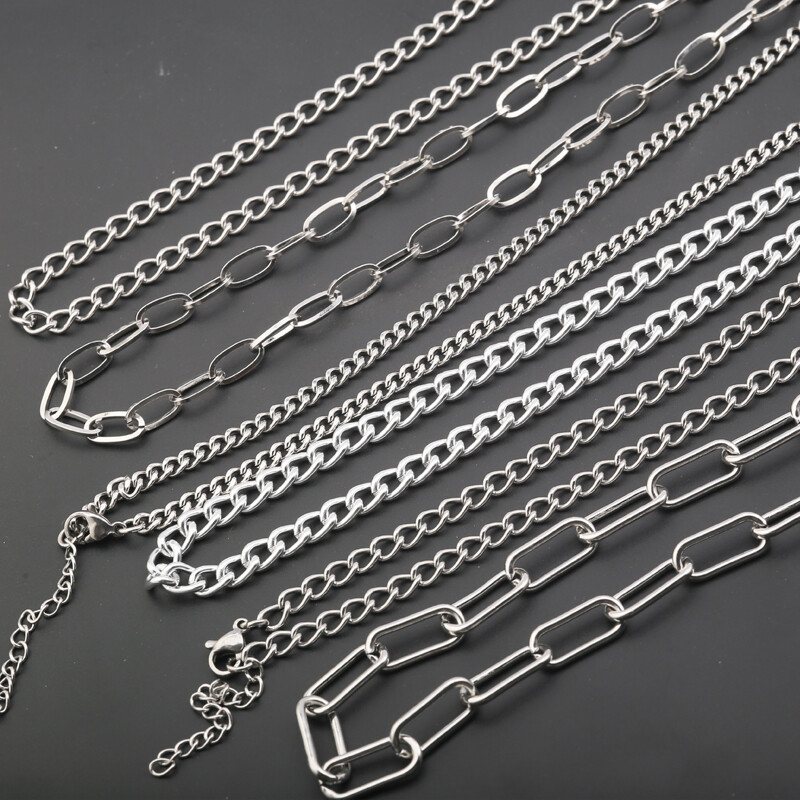 Stainless Steel Aesthetic Chain Around The Neck Choker Pendant Necklace ...