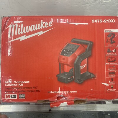 Milwaukee 2475-21XC M12 Cordless Portable Car Tire Inflator Air ...