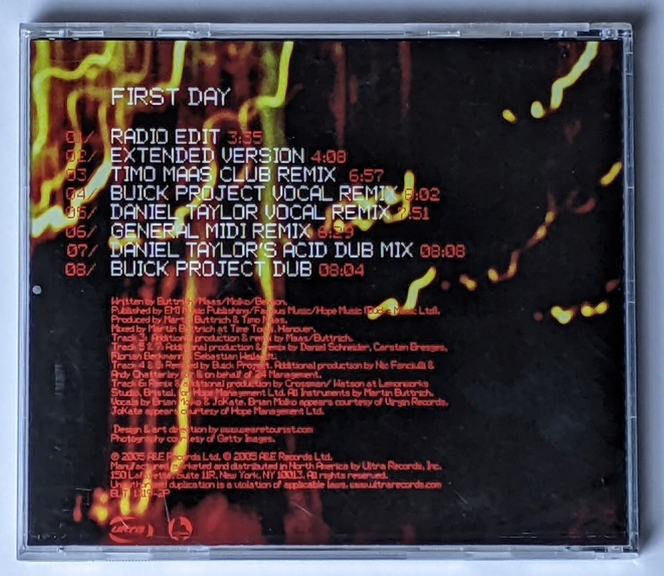 Timo Maas First Day US CD Promo 8 Mixes Daniel Taylor Buick Project ...