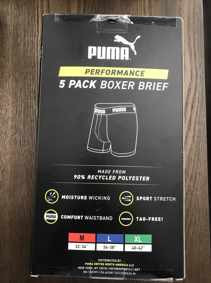 Puma Sport Luxe Performance Boxer Brief 5 pack - Medium | eBay