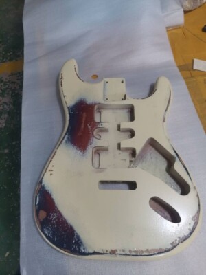 Heavy relic vintage electric guitar body kit DIY Cream Color ST | eBay