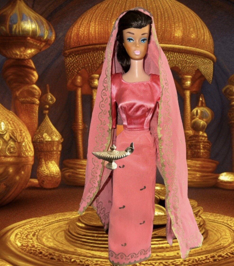 VINTAGE 1960s BARBIE ARABIAN NIGHTS #0874 L WITH HTF JEWLERY LAMP No ...