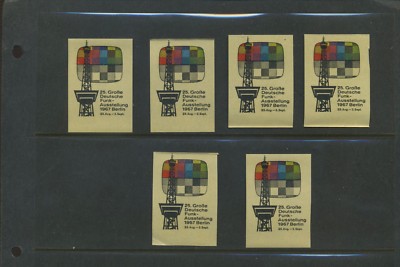 6 1967 BERLIN GROBE DEUTSCHE FUNK AUSSTELLUNG POSTER STAMPS (L1093 ...