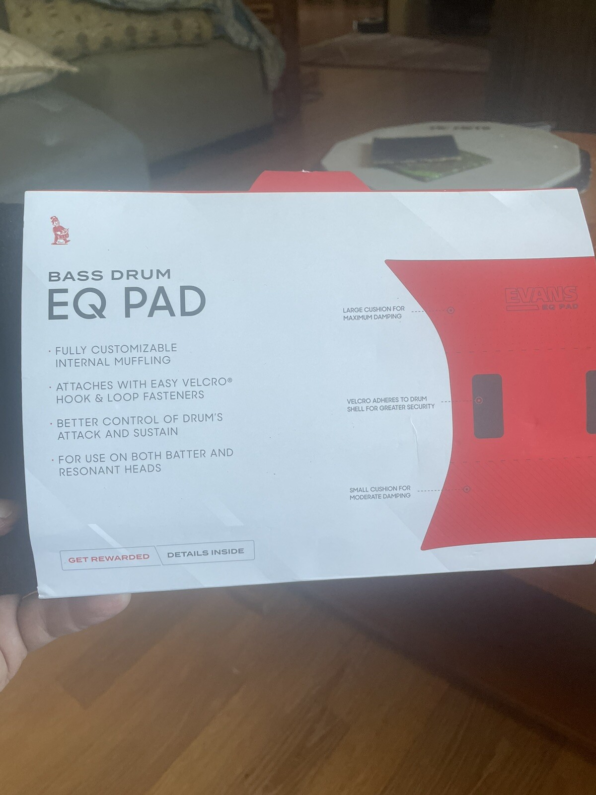 Evans EQ Pad Bass Drum Dampeners - Bass Drum Sound Dampening - Attaches ...