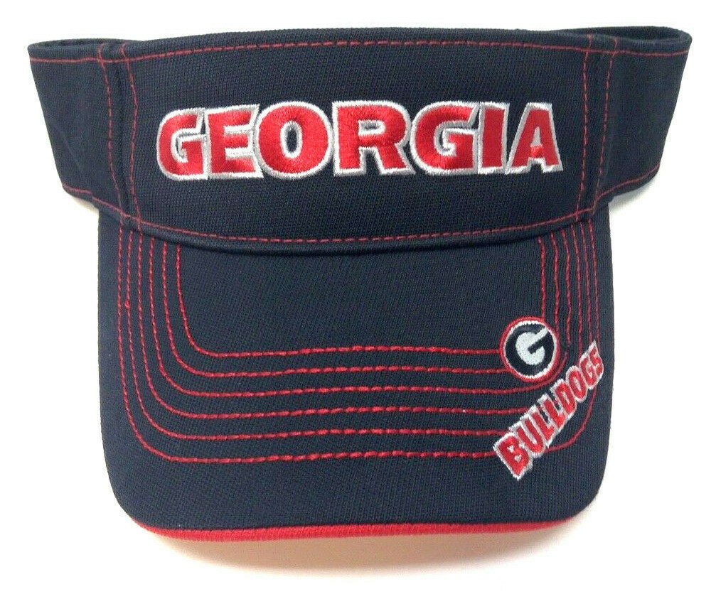 UNIVERSITY OF GEORGIA BULLDOGS UGA SUN VISOR ADJUSTABLE HAT CAP LOGO ...
