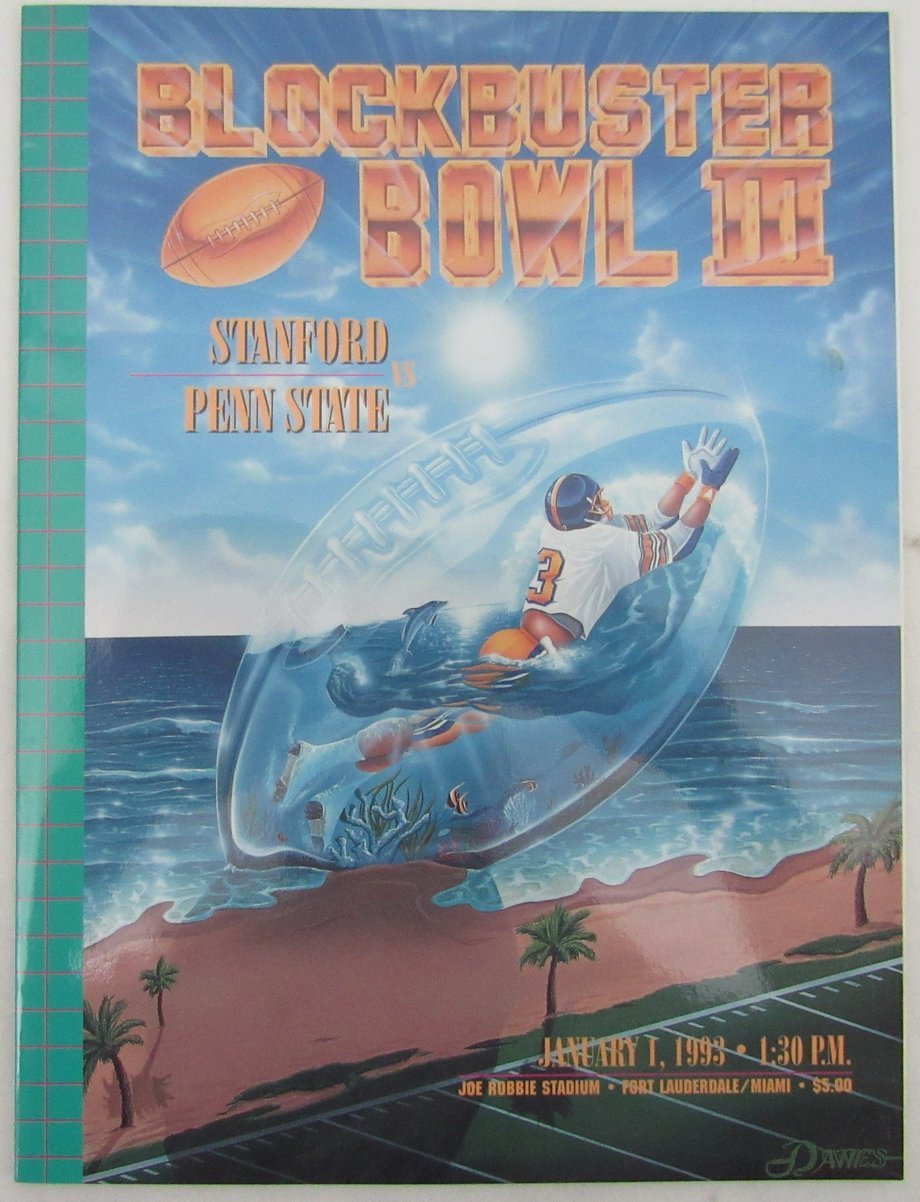 1993 Blockbuster Bowl Program PSU Penn State Nittany Lions vs. Stanford ...