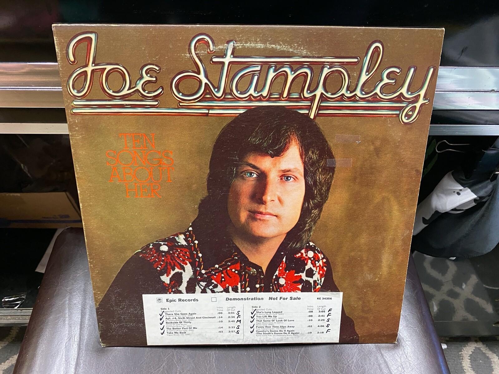 Joe Stampley Ten Songs About Her LP Epic 1976 WLP white label DJ PROMO ...