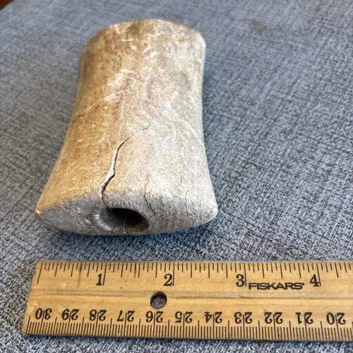 Native American White Bannerstone Drilled HardStone From Indiana Relic ...