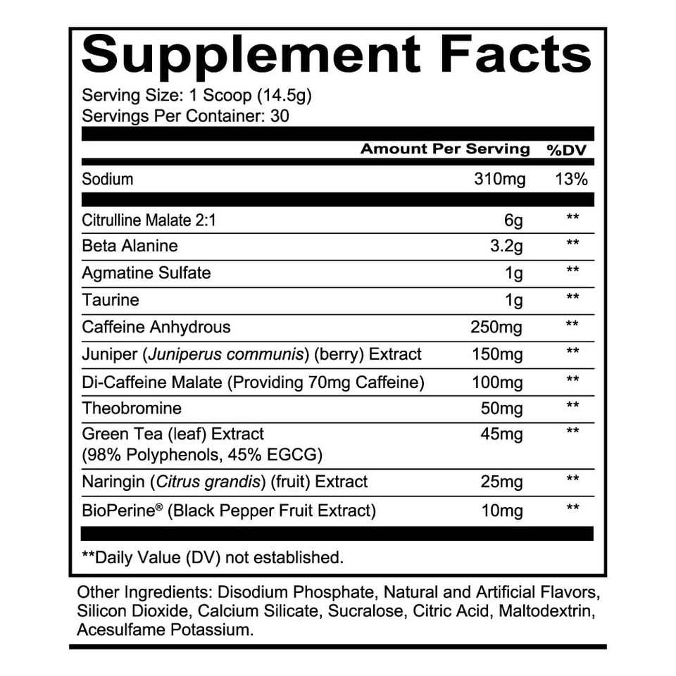 Total War Pre Workout - Beta Alanine + Citrulline Malate Keto Friendly ...