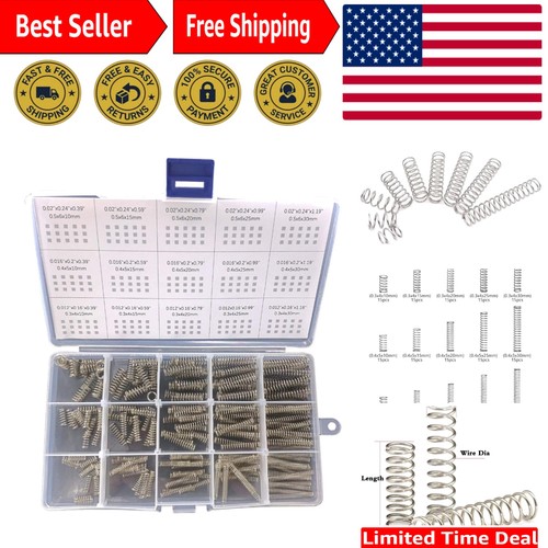 Compact Compression Springs Kit - 15 Sizes, 225pcs, 304 Stainless Steel ...