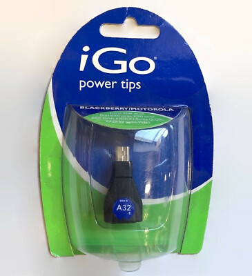 NEW iGo Power Tip A32 BLACKBERRY/MOTOROLA Curve Pearl KRZR KI RAZR V3 ...