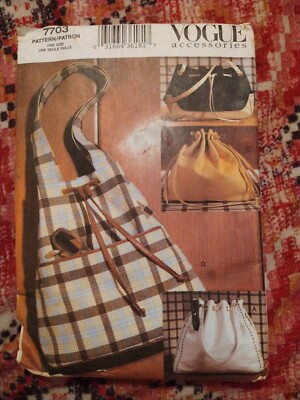 Vogue Patterns Accessories PURSE / HANDBAG Sewing Instructions ...