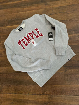 NCAA TEMPLE OWLS men's crew neck sweatshirt, gray, LARGE, New, '47 | eBay