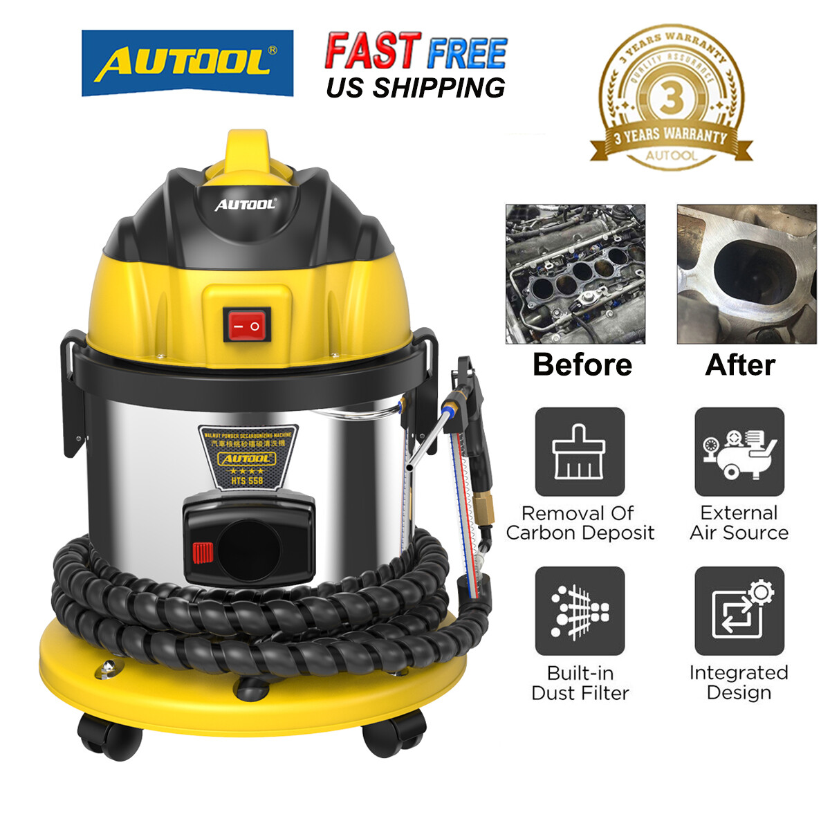 Walnut Sand Blaster Car Engine Intake Valve Cleaning Carbon Deposition ...