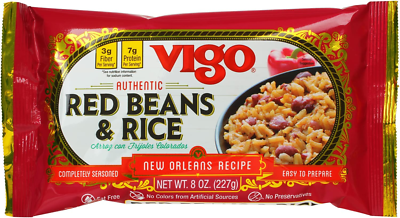 Vigo Authentic Red Beans & Rice, Low Fat, 8oz Red Beans & Rice, Pack of ...