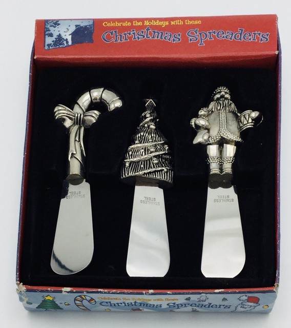 Stainless Steel Christmas Spreaders Set of 3 Santa Claus, Candy Cane ...